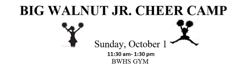 Local Level Events - Big Walnut Jr. Cheer Camp - Oct 1st 2017